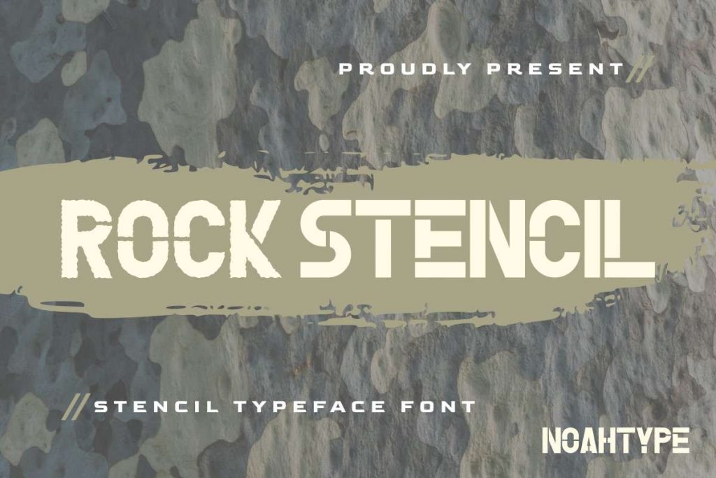 Rock Stencil Display Font by NoahType Studio