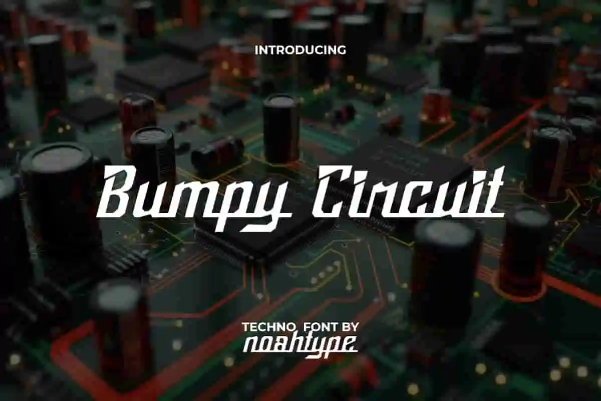 Bumpy Circuit Techno Font by NoahType Studio